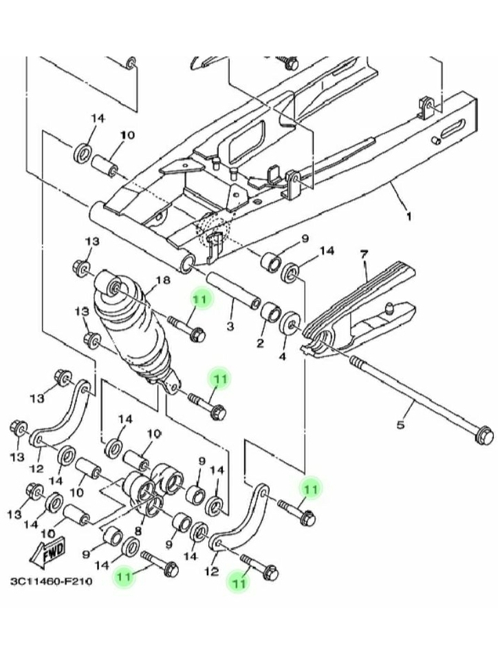 Jual BOLT, WASHER BASED (3C11) / BAUT MONOSHOCK BELAKANG MOUNTING ...
