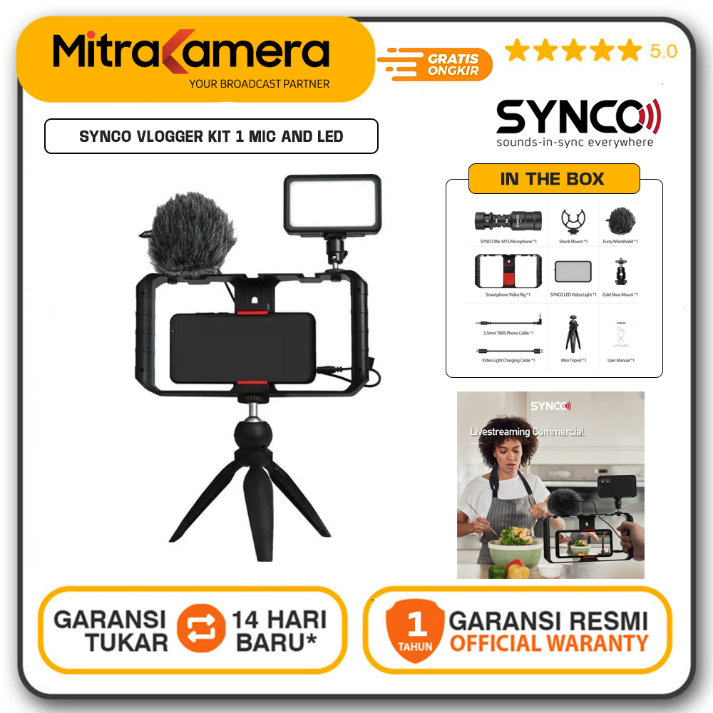 Jual Synco Vlogger Kit 1 Mic and LED | Shopee Indonesia