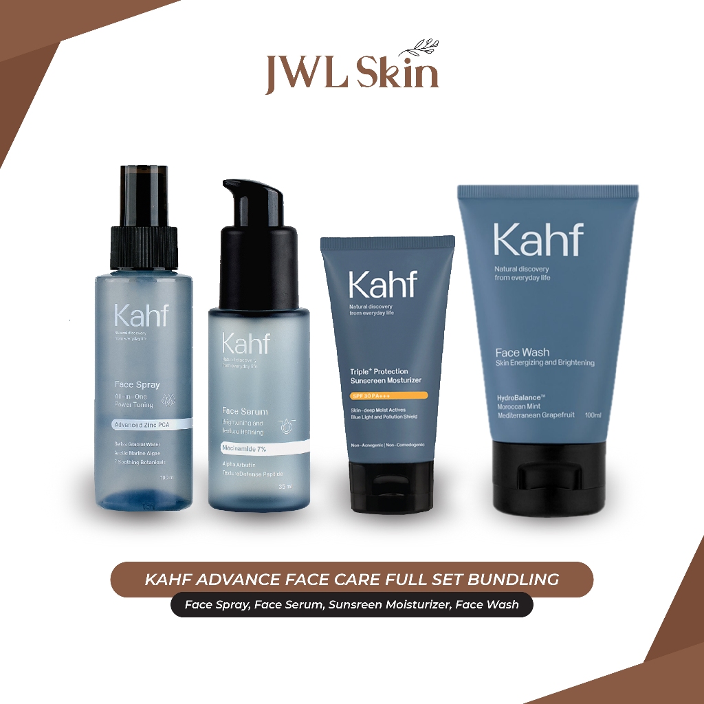 Jual Kahf Advance Face Care Full Set Face Wash Face Spray Serum ...