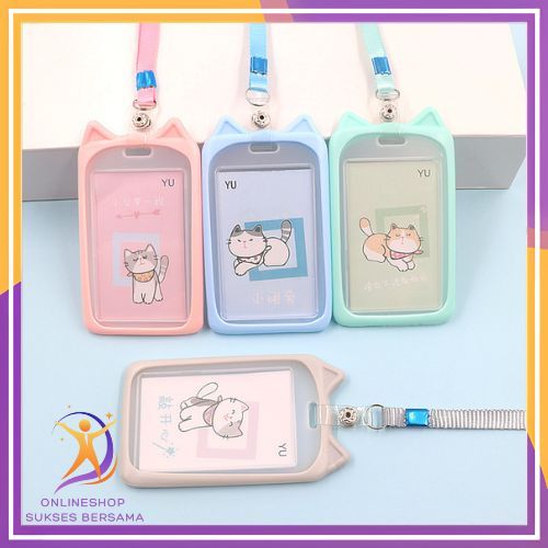Jual OSB Name Tag Lanyard Gantungan Kartu Motif Kucing Kelinci Akses ...