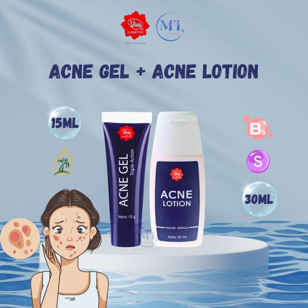 Jual MFI - Viva Acne Gel Triple Action 15g / Acne Lotion 30ml | Shopee ...