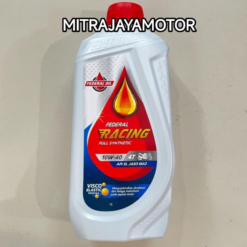Jual Oli Federal Racing 1Liter 10W-40 4T Full Synthetic | Shopee Indonesia
