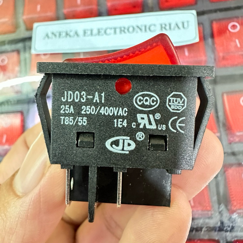 Jual SAKLAR ROCKER SWITCH ON OFF JD03-A1 25A 250/450VAC ORIGINAL ...