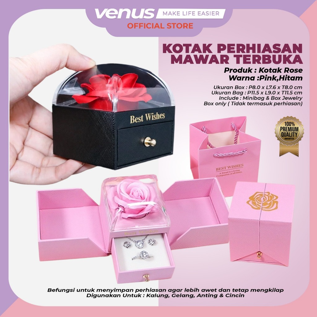 Jual Kotak Box Mawar Asli Hidden Jewelry / Box Cincin Nikah Lamaran ...