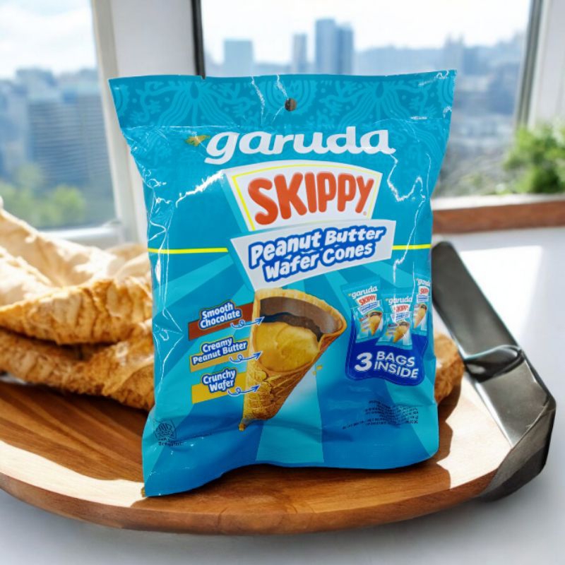 Jual Garuda Skippy Peanut Butter Wafer Cones isi 3 | Shopee Indonesia