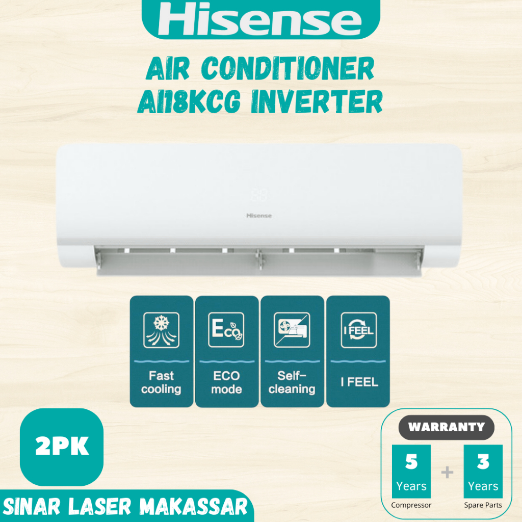 Jual HISENSE AC INVERTER 2 PK AI18KCG GARANSI RESMI | Shopee Indonesia