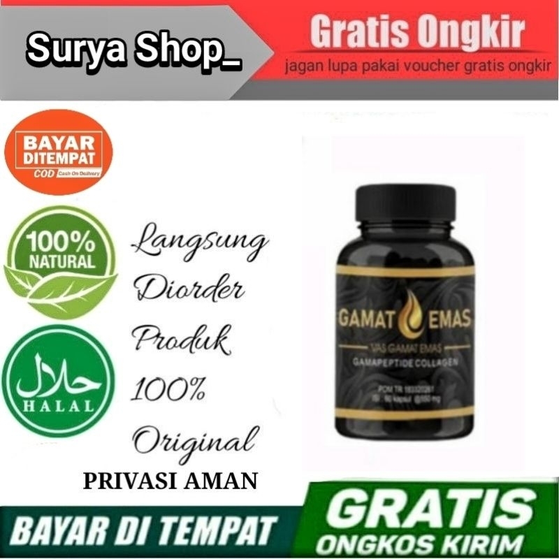 Jual VAS GAMAT EMAS ORIGINAL ISI 60 BUTIR SUPLEMEN PERAWATAN KULIT ...