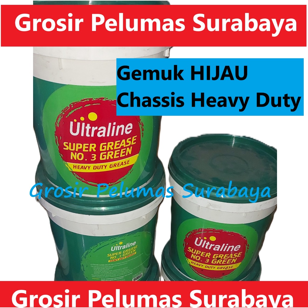 Jual gemuk Ultraline chassis hijau 15kg grease / stempet Ultraline Super grease Green no 3 Heavy ...