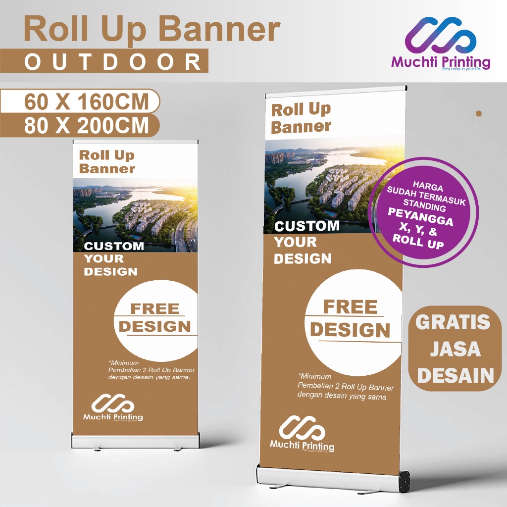 Jual Roll Up Banner 60x160 dan 80x200 Print Outdoor | Shopee Indonesia