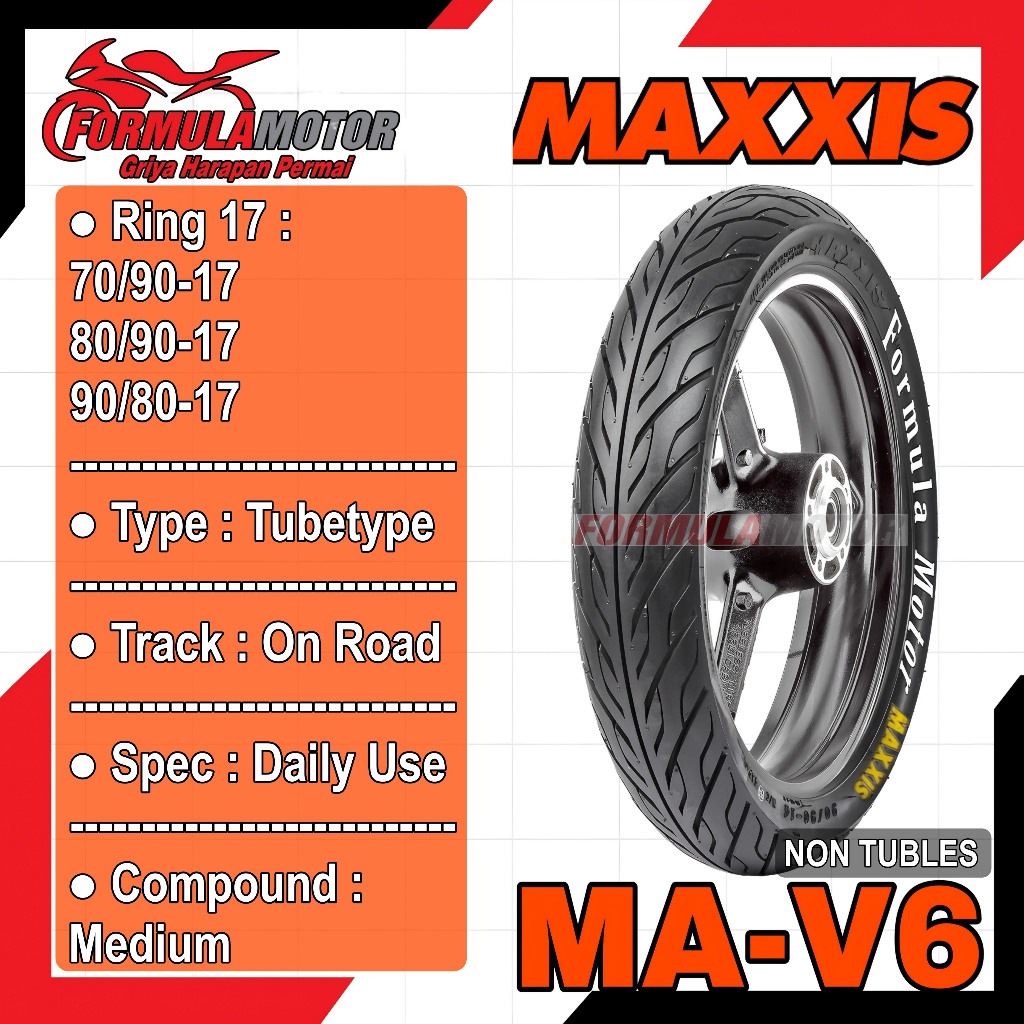 Jual Maxxis MA-V6 Ring 17 Tubetype All Size - Ban Motor Bebek NON ...