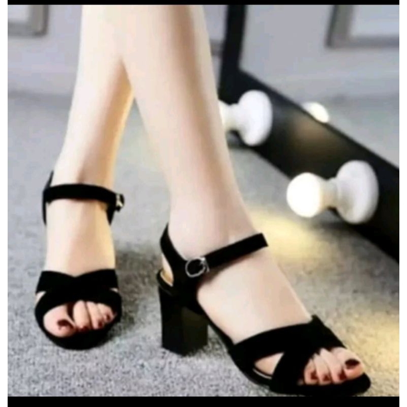 Jual Sandal High Heels Wanita Sendal Hak Tahu 5cm Cewek Tali Silang ...
