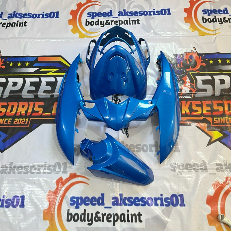 Jual Cover body halus full set Honda Beat Pop custom repaint warna biru ...