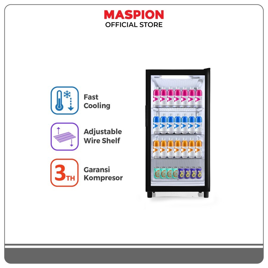 Jual Maspion USG-168 NDC Mini Showcase Lemari Pendingin Minuman 3 Rak ...