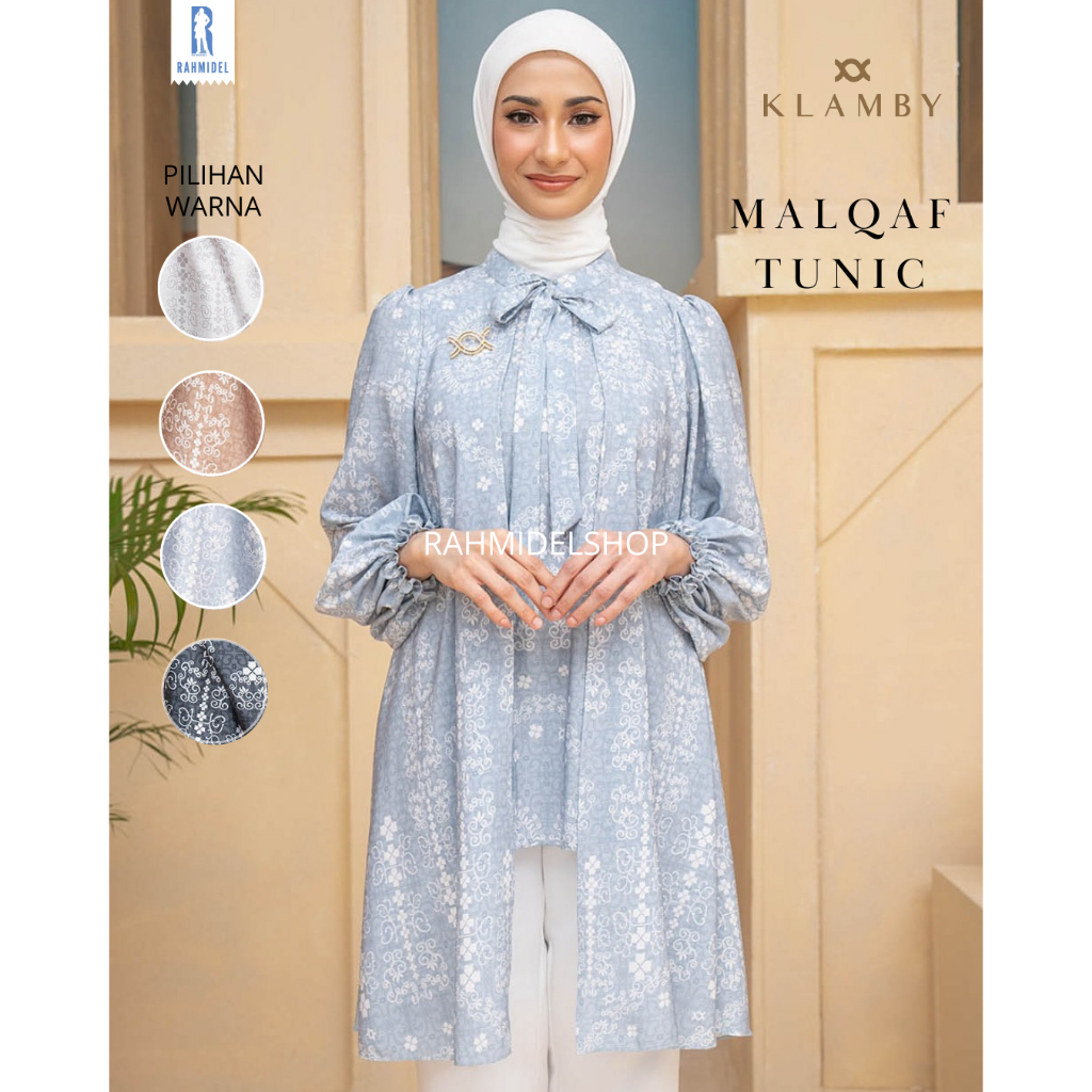 Jual WEARING KLAMBY MALQAF TUNIC BLUE SHIVER SIZE L | Shopee Indonesia