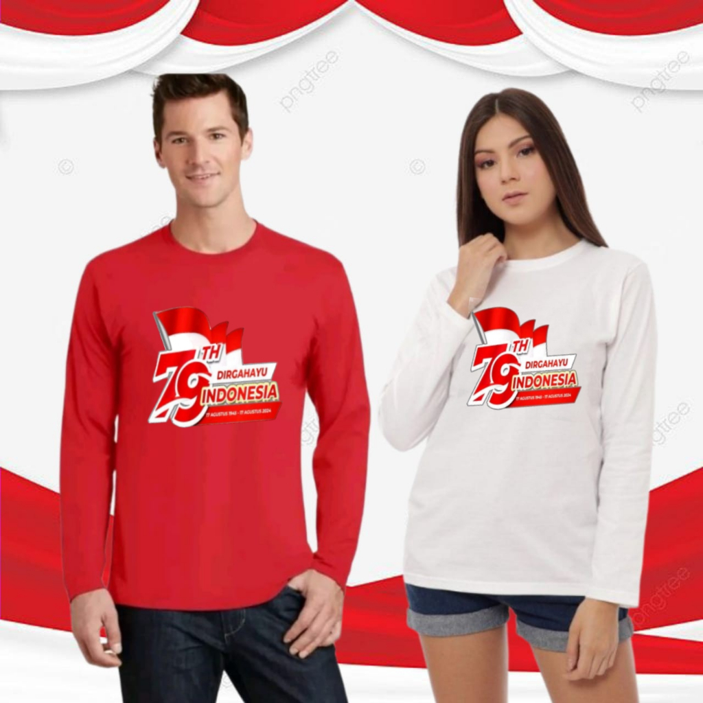 Jual KAOS LENGAN PANJANG DIRGAHAYU HUT RI DEWASA | Shopee Indonesia