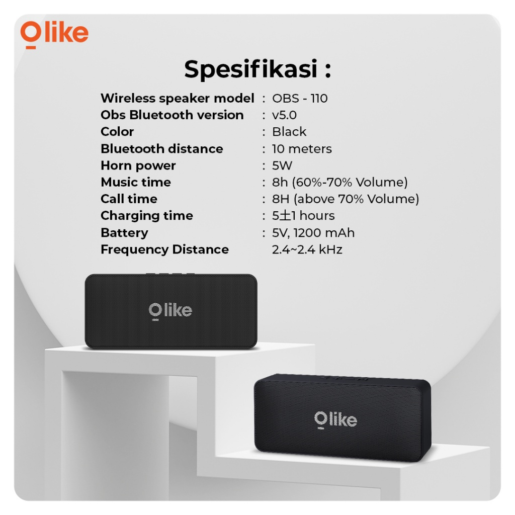 Jual OLIKE Mini Speaker Bluetooth V5.0 OBS-110 / OBS 110 | USB & TF ...