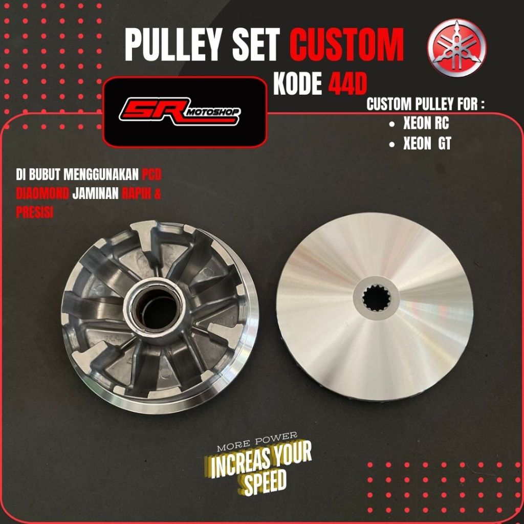 Jual PULLEY 1 SET CUSTOM BUBUT + KEROK JALUR PULI PART RACING KODE 44D ...