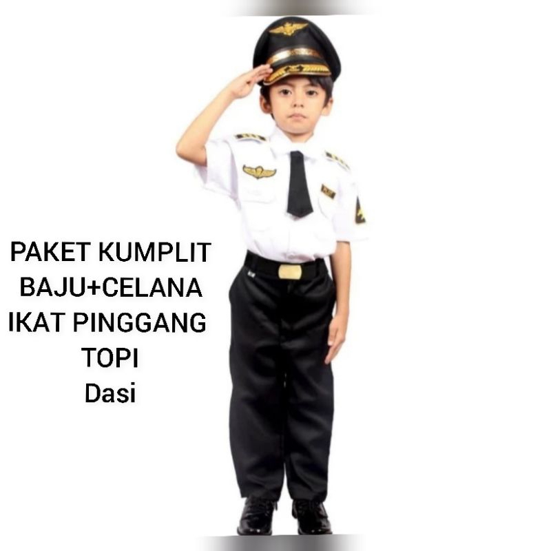Jual Baju seragam Pilot anak satu setel provesi anak TK paud karnaval ...