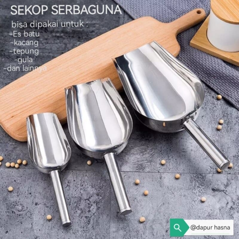 Jual SENDOK SEROKAN ES BATU SEKOP BERAS SEROKAN TEPUNG BAHAN STAINLES ...