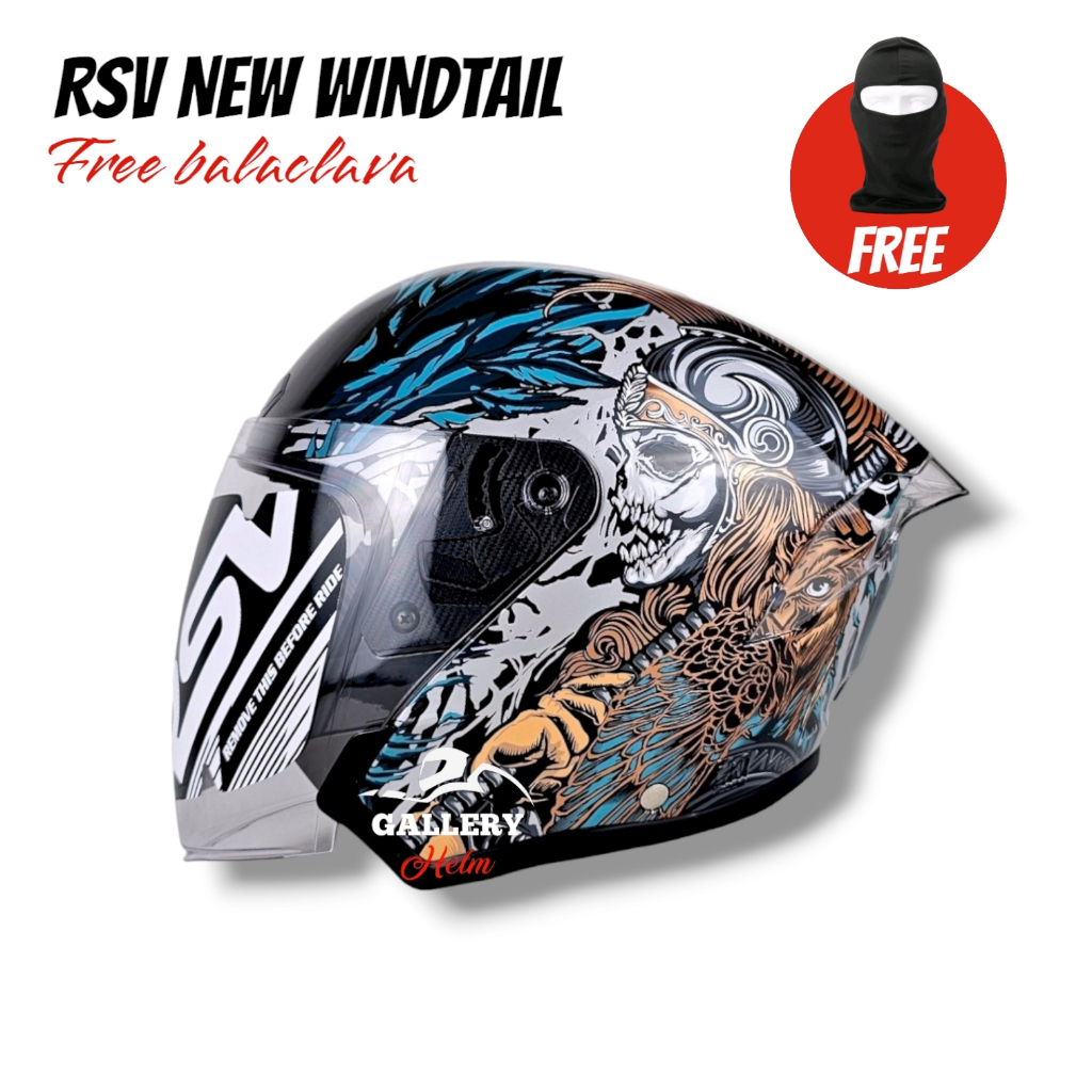 Jual RSV NEW WINDTAIL UNDYING / HELM RSV HALF FACE | Shopee Indonesia