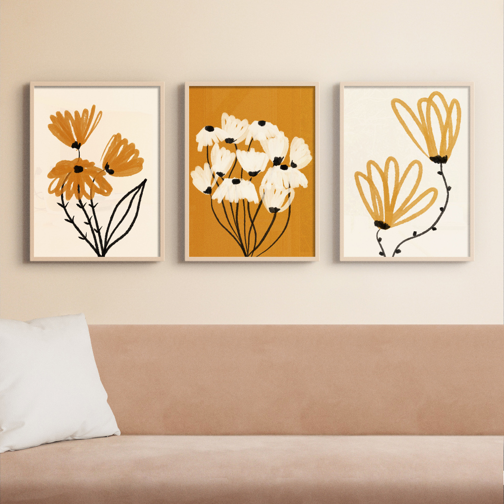 Jual Poster Mustard Floral Frame Kayu Poster Bunga Minimalis Aesthetic ...