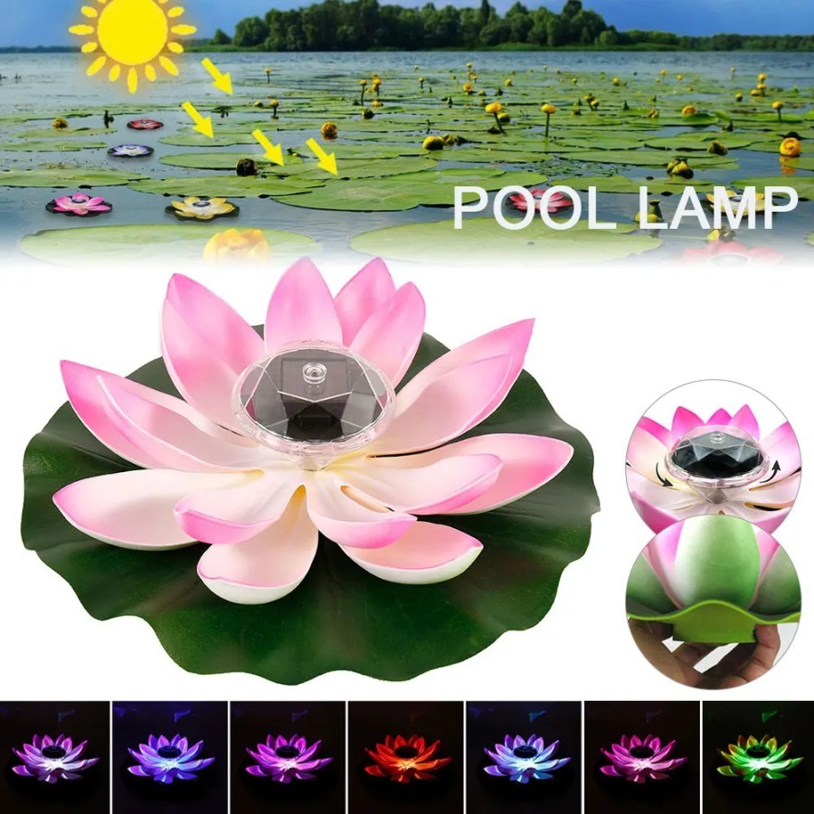 Jual Lampu Kolam Taman LED Lampu Bunga Tenaga Surya Bentuk Teratai ...