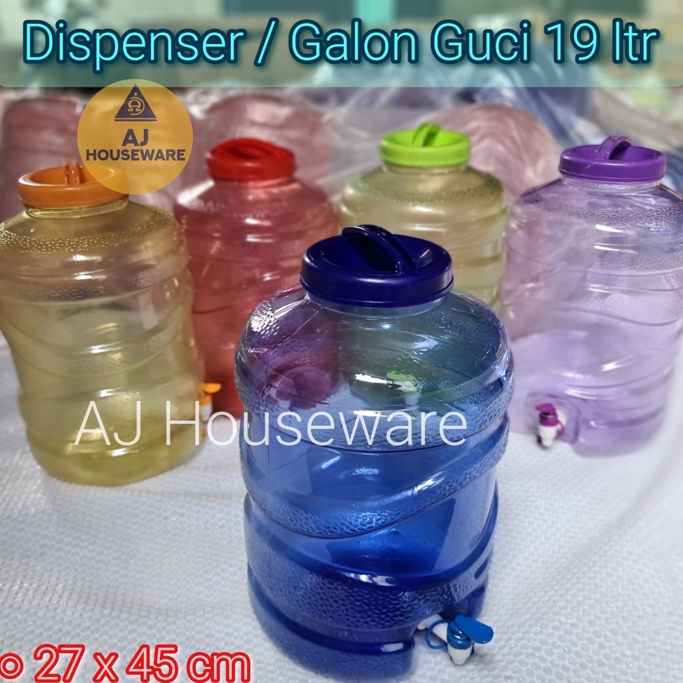 Jual KODE K47T GALON GUCI 19 LITER KRAN WARNA TRANPARAN GALON PET ...