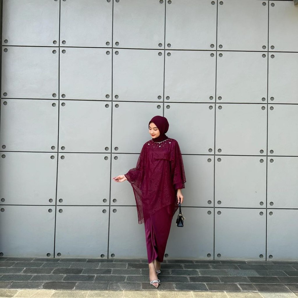 Jual New Gamis Pesta Oneset Clarisa Outfit Kondangan Set Rok Lilit ...