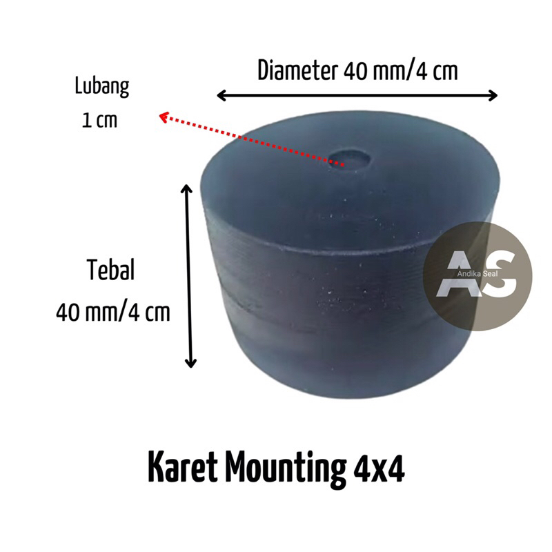 Jual (5 PCS) Karet kabin 40x40xL10 / Rubber Mounting engine alas ...