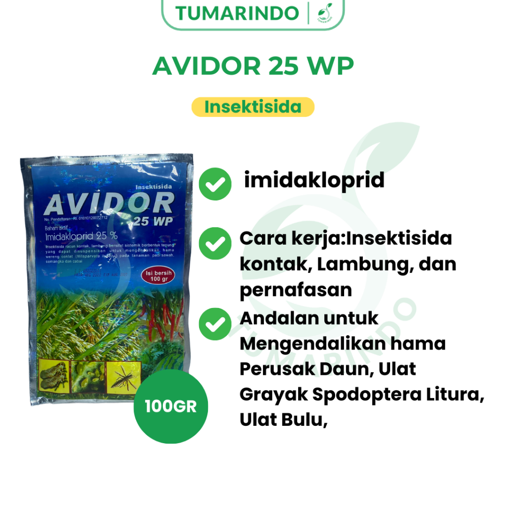 Jual AVIDOR 25 WP 100 Gram Insektisida Mengendalikan Hama Wereng Coklat ...