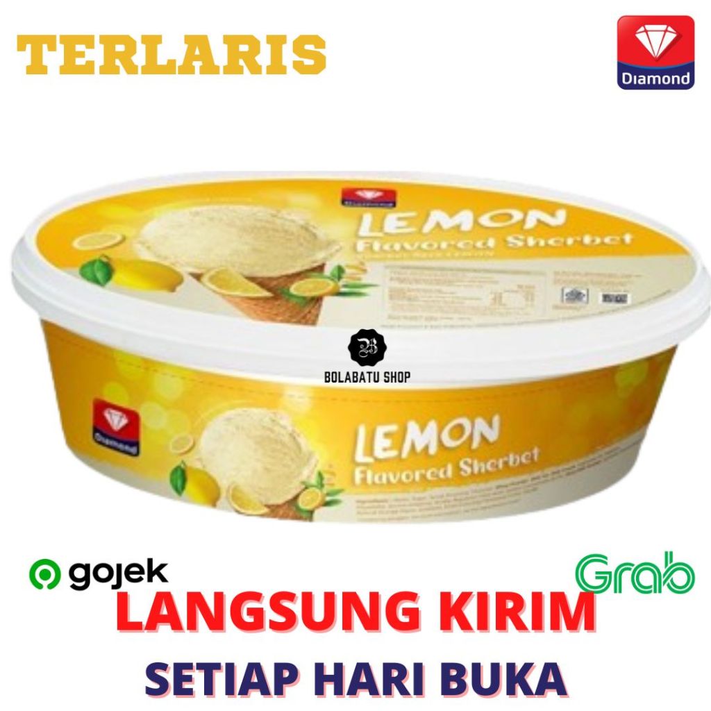 Jual Es Krim Diamond 700 mL Lemon Jeruk Ice Cream Enak Cepat Termurah ...