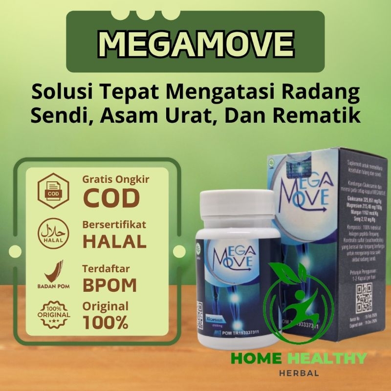 Jual Megamove Original 100% Asli Obat Herbal Atasi Nyeri Sendi Dan Rematik Resmi BPOM | Shopee ...