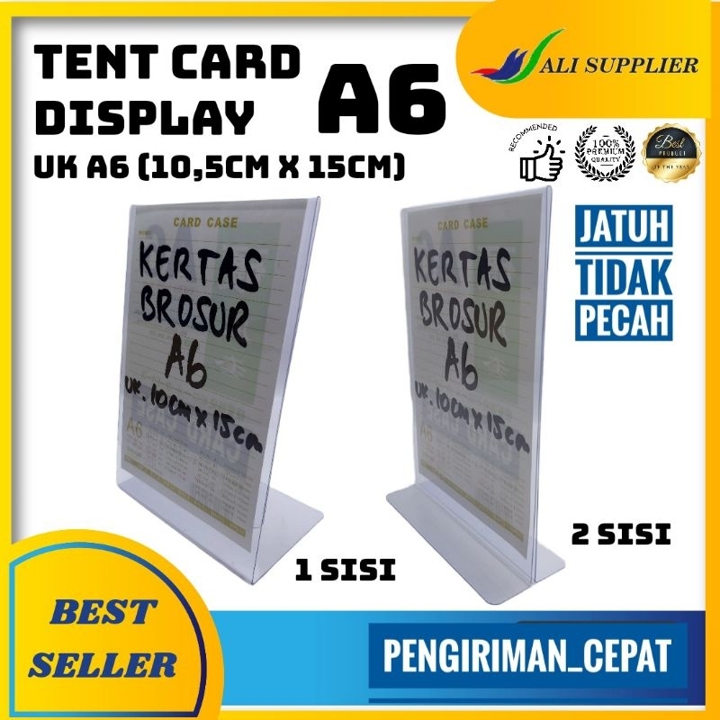 Jual MIKA TENT CARD A6 / TEMPAT BROSUR A6 / BUKAN AKRILIK A6 / STAND ...