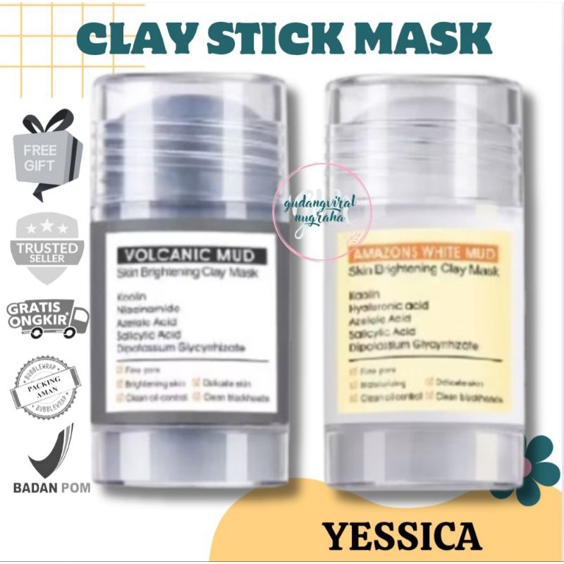 Jual ~GVN~ YESSICA VOLCANIC MUD & AMAZONS WHITE MUD STICK MASK YESSICA ...