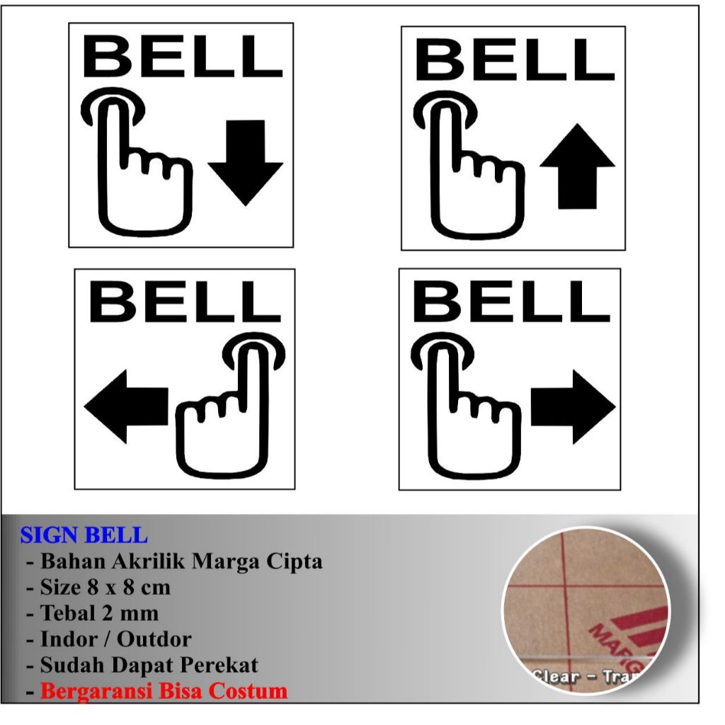 Jual SIGNAGE TEKAN BELL BAHAN AKRILIK | Shopee Indonesia