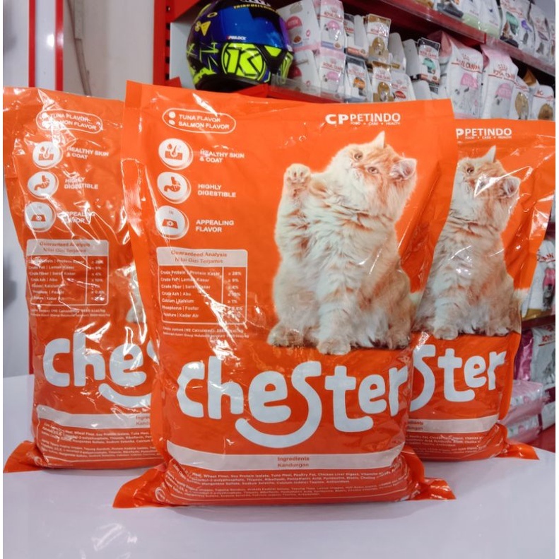 Jual Chester Makanan Kucing Kitten Adult Repack 800gr All Stage No Maxi ...