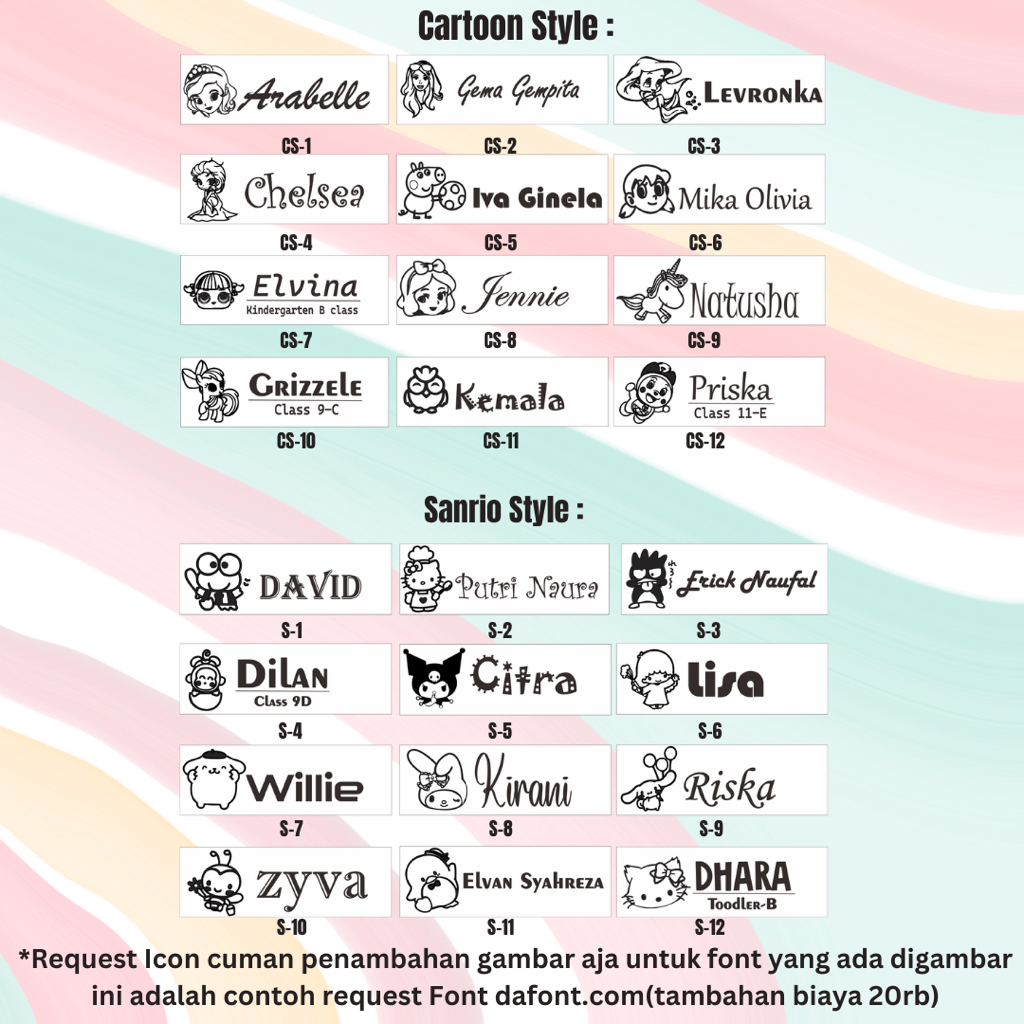 Jual WATERPROOF STAMP/STEMPEL TAHAN AIR/STEMPEL BAJU/CAP NAMA ANAK ...