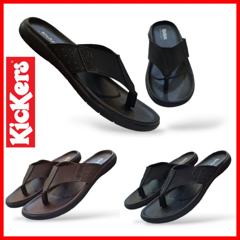 Jual SANDAL PRIA KICKERS KULIT ASLI / SANDAL JEPIT KASUAL COWOK TERBARU ...