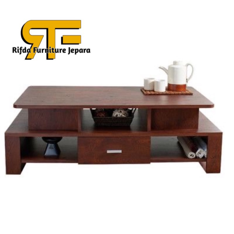 Jual Meja Tamu Jati Rak Tingkat modern ( Meja Tamu Jati Laci / coffee ...