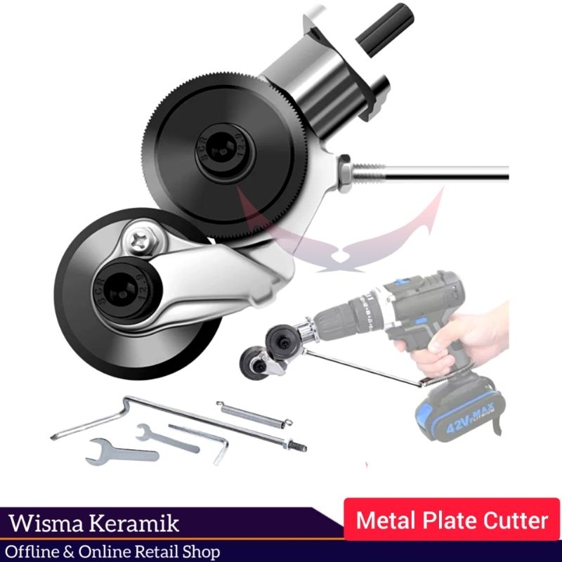 Jual adapter Bor Metal Plate Cutter alat potong gunting plate besi ...