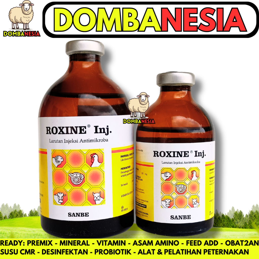 Jual ROXINE INJEKSI 100ML & ROXINE 50ML SANBE - Obat Antibiotik ...