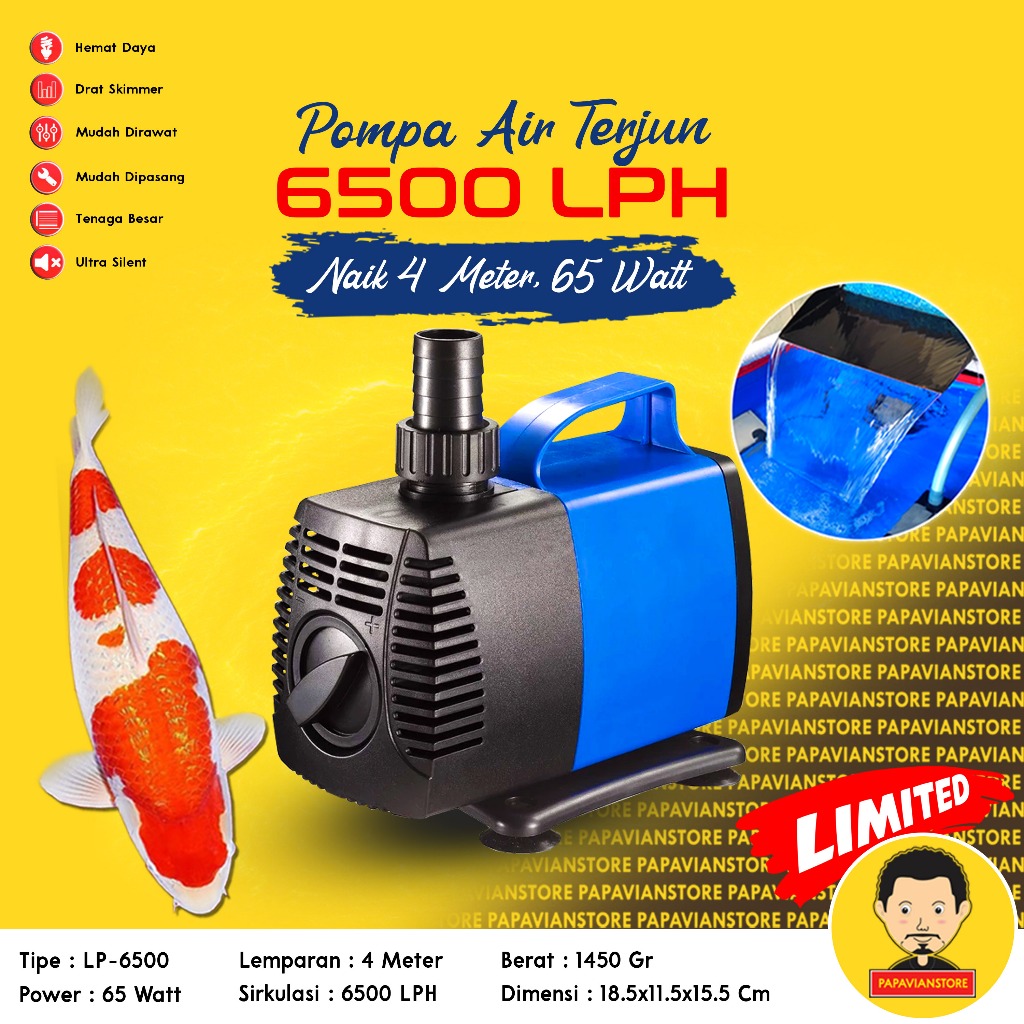 Jual Pompa Air Mesin Filter Celup Sirkulasi Kolam Ikan Koi Besar Low ...