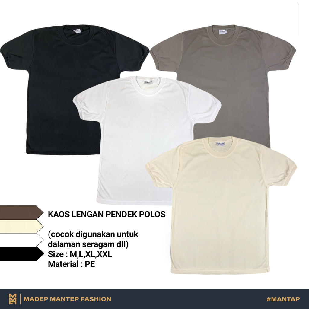 Jual Kaos Dalaman Seragam Polos Warna Putih Hitam Krem Coklat Kaos ... Jual Kaos Dalaman Seragam Polos Warna Putih Hitam Krem Coklat Kaos ...