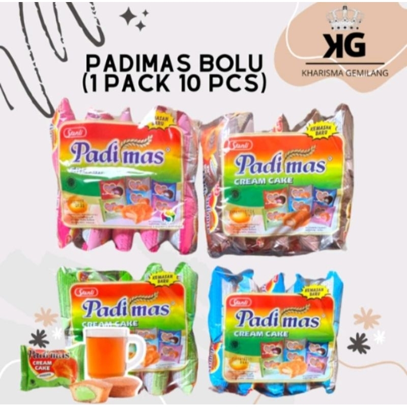 Jual PADIMAS Bolu PADIMAS CREAM 10grm 1 Pack isi 10 pcs kue bolu ...