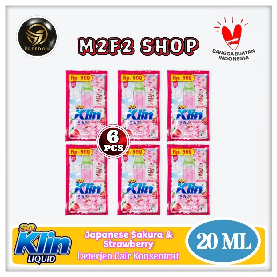 Jual So Klin Liquid Power Clean Action Sakura Strawberry Sachet - 20 ml (Kemasan 6 Pcs) | Shopee ...