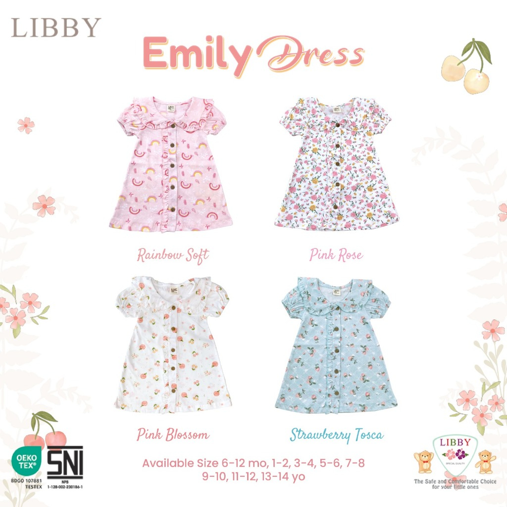 Jual LIBBY Dress anak Perempuan 6 bulan - 14 tahun Emily Dress (1 Pcs ...