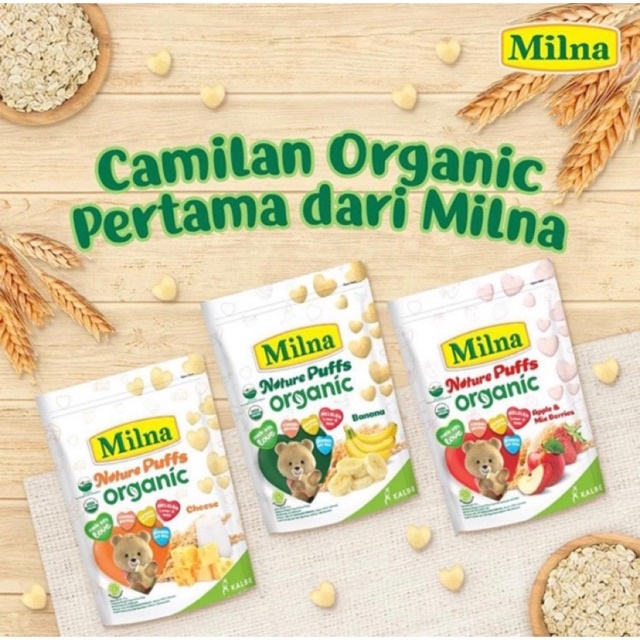 Jual Milna Nature Puff Organik all varian rasa 15 gr | Shopee Indonesia