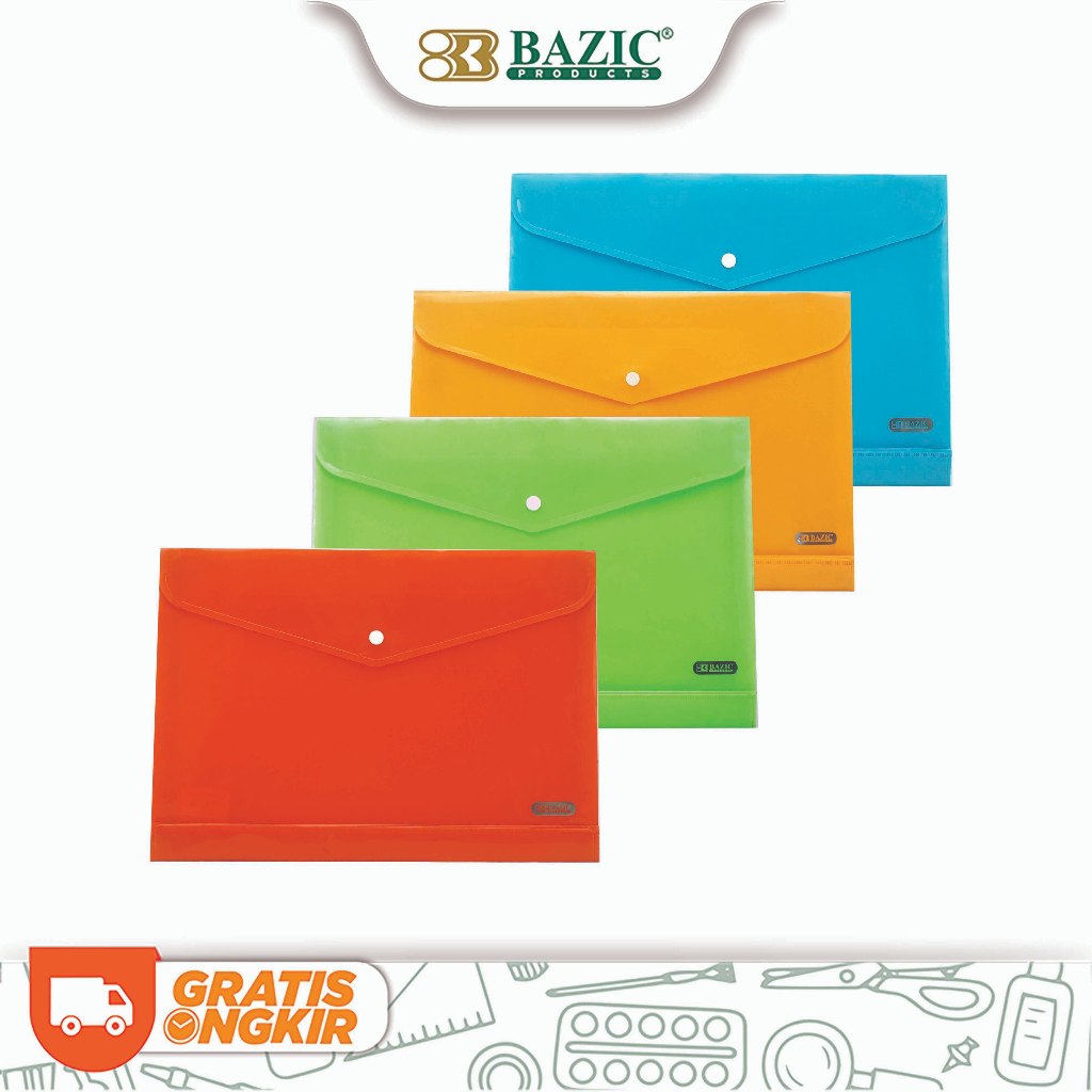 Jual Bazic Map Plastik / Map Kancing / File Bag A4 Warna | Shopee Indonesia