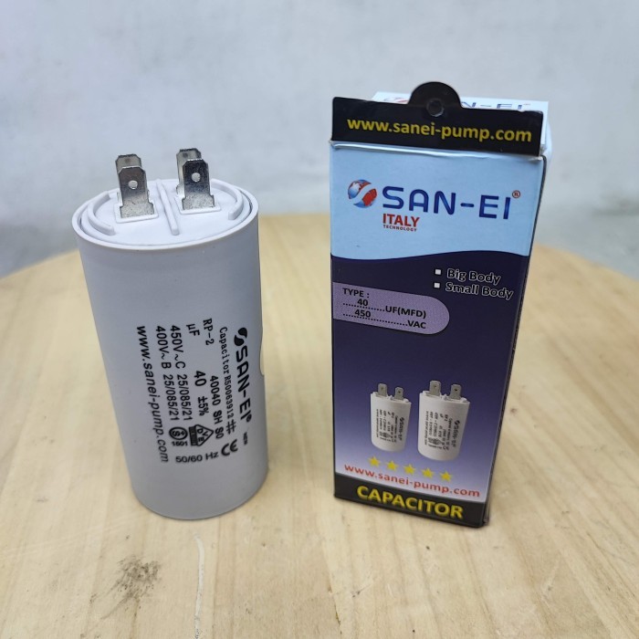 Jual KAPASITOR COLOK SAN EI 40UF 450V capacitor 40 mikro mfd uf mf vac ...