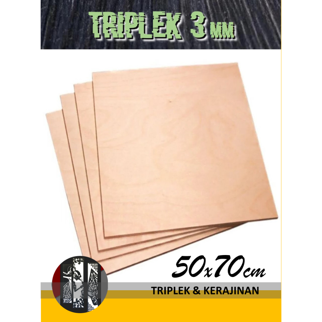 Jual Triplek 3mm 50x70 cm (Isi 2 pcs) (Plywood Multiplek 3 mm 50 x 70 ...